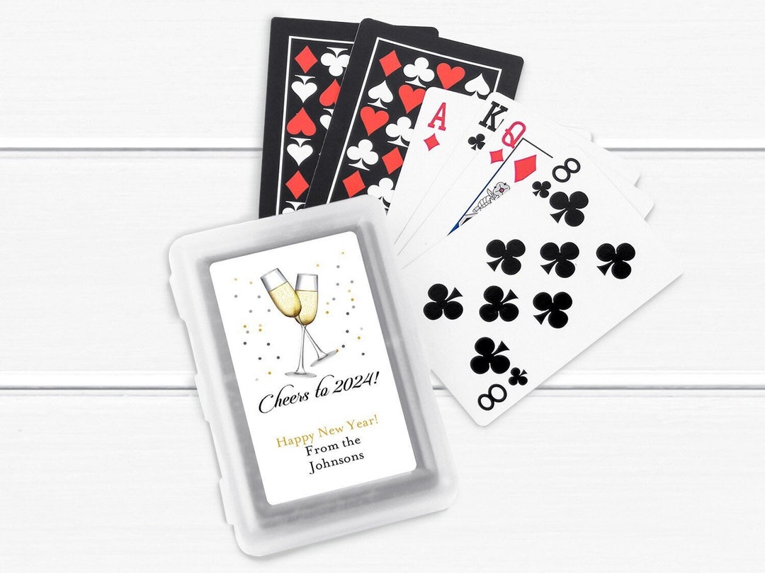 12 Pcs Cheers to New Year 2024 Personalized Playing Cards Playing Cards ...