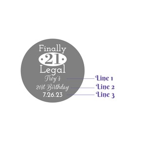 Set of 12 Twenty One 21st Birthday Personalized Mini Candy Jar ...