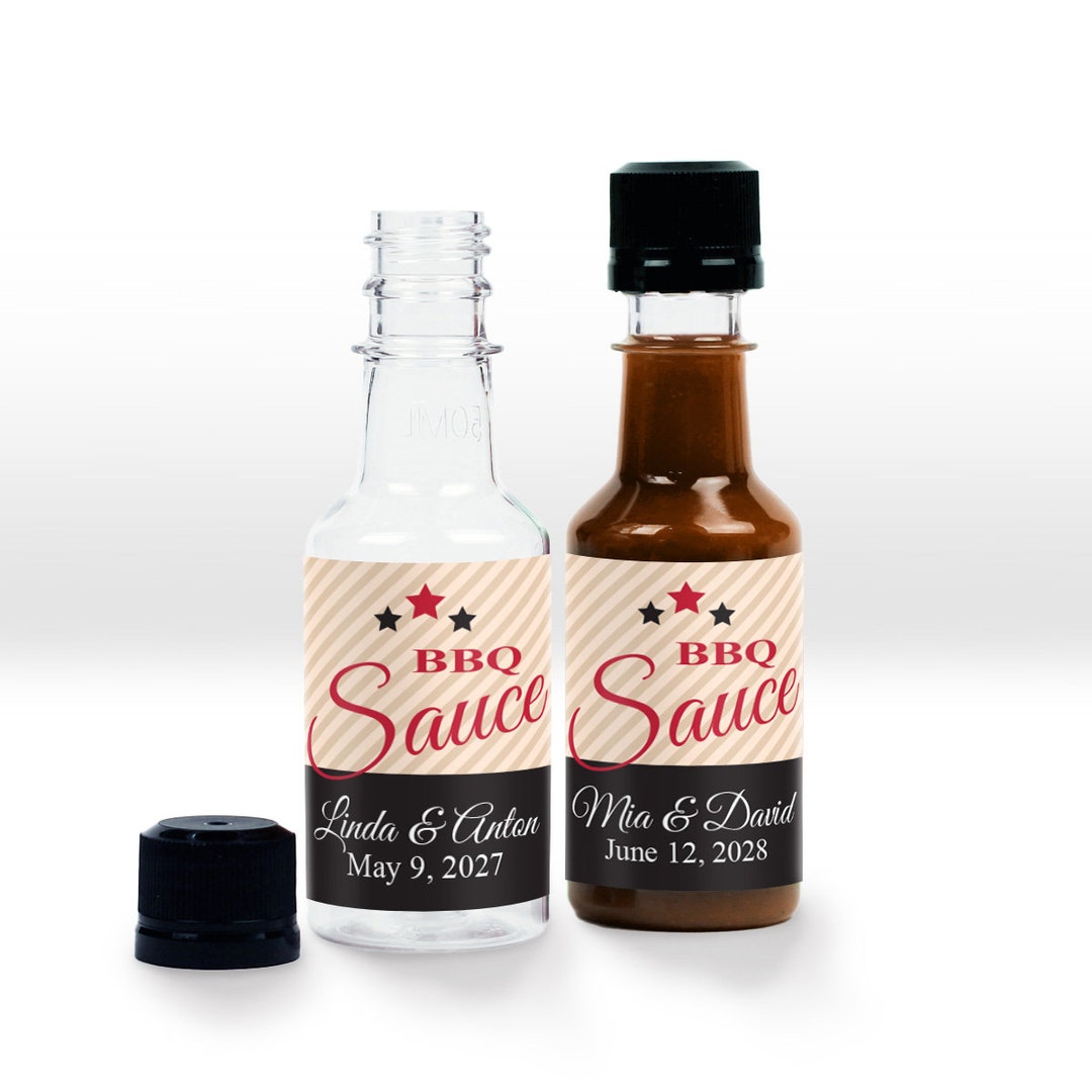 12 Pcs BBQ Sauce Personalized Empty Bottle BBQ Sauce Favors, Plastic ...