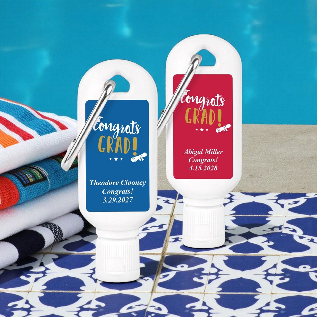 Congrats Grad Personalized Personalized SF30 Sunscreen With Carabiner ...
