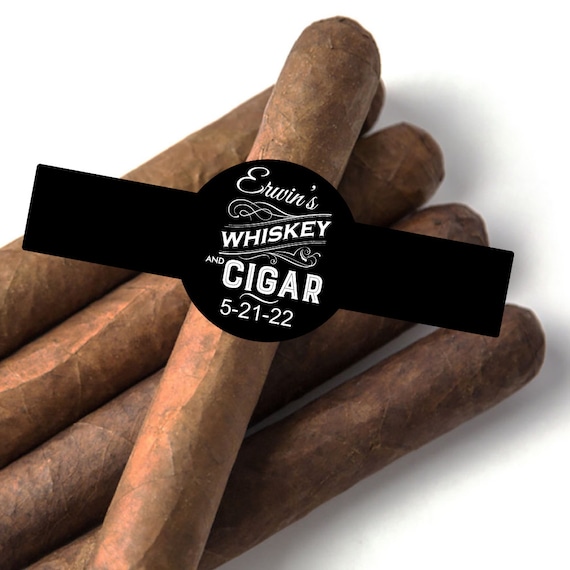 15 PIECES Whiskey and Cigar Personalized Cigar Stickers | Etsy