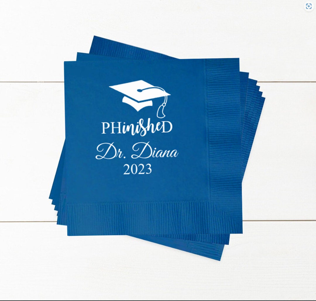 Graduation Napkins Bulk 150 Pieces Cocktail Size PHD Finished ...