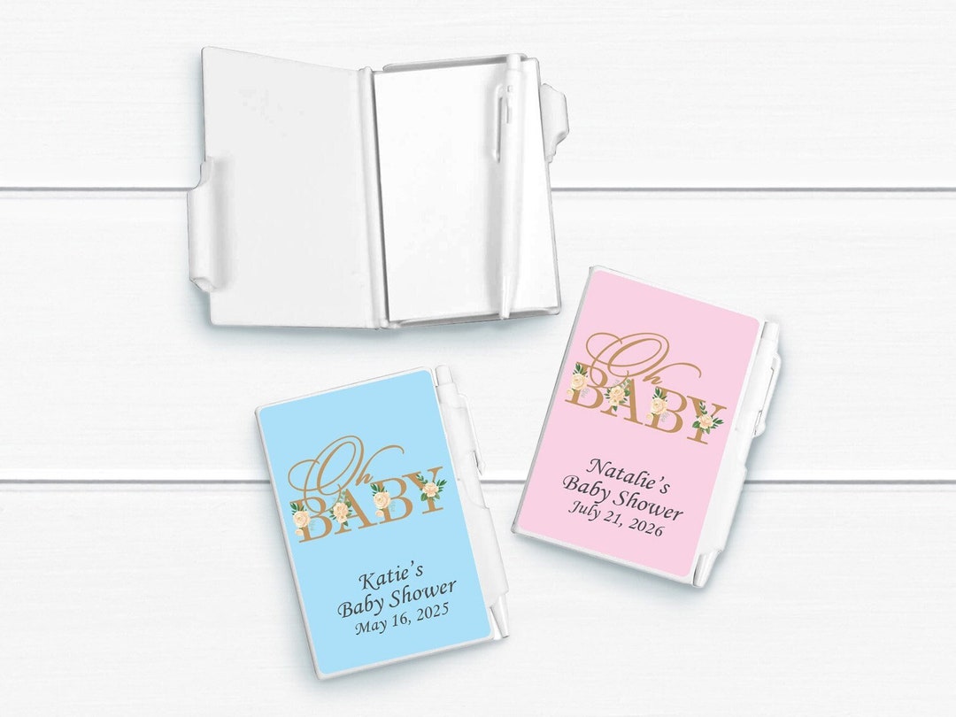 12 Pcs Oh Baby Baby Shower Personalized Notebook Favors - Baby Shower ...