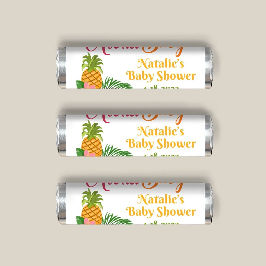 12 Pcs Aloha Baby Pineapple Personalized Breath Savers Favors With ...