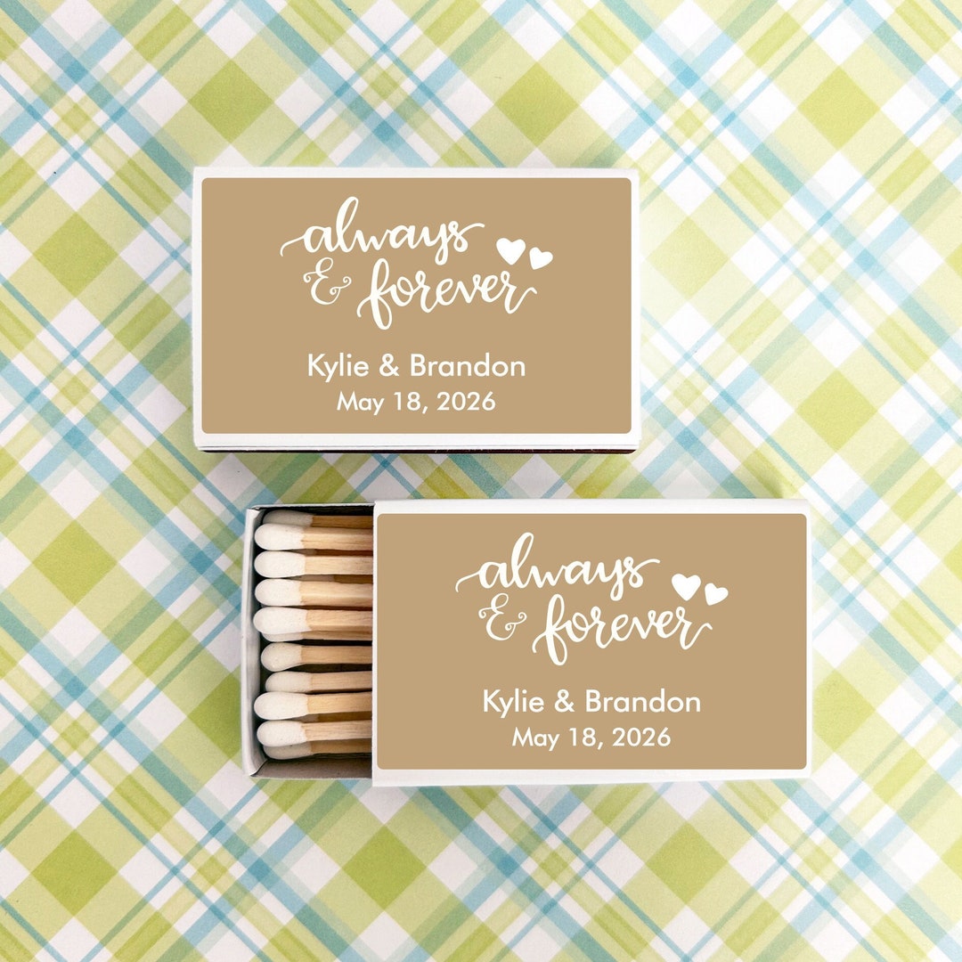 Wedding BULK Matches Set of 50, Always & Forever Personalized Matches ...
