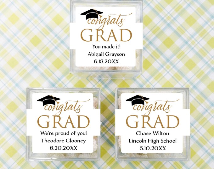 Graduation Party Favor Clear Cube Candy Favor Boxes Graduation Party ...