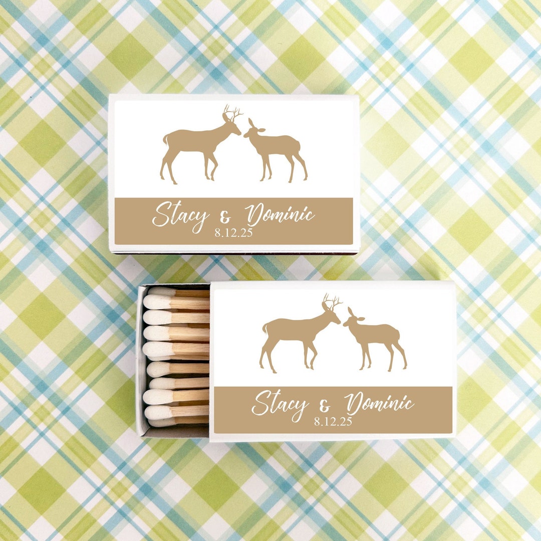 Wedding BULK Matches Set of 50, Buck and Doe Personalized Matches ...