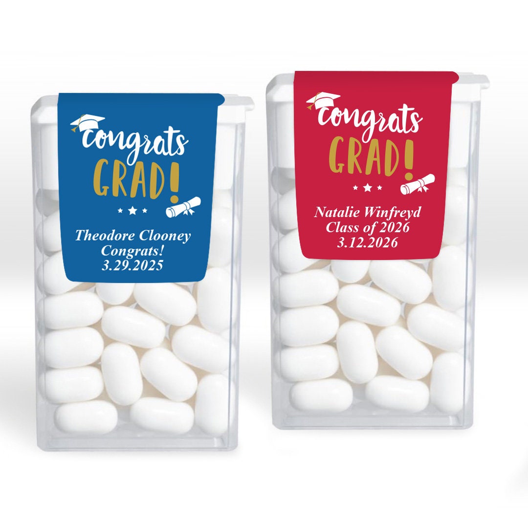 Graduation Favors, 12 Pieces Congrats Grad Personalized Tic Tac Favors ...
