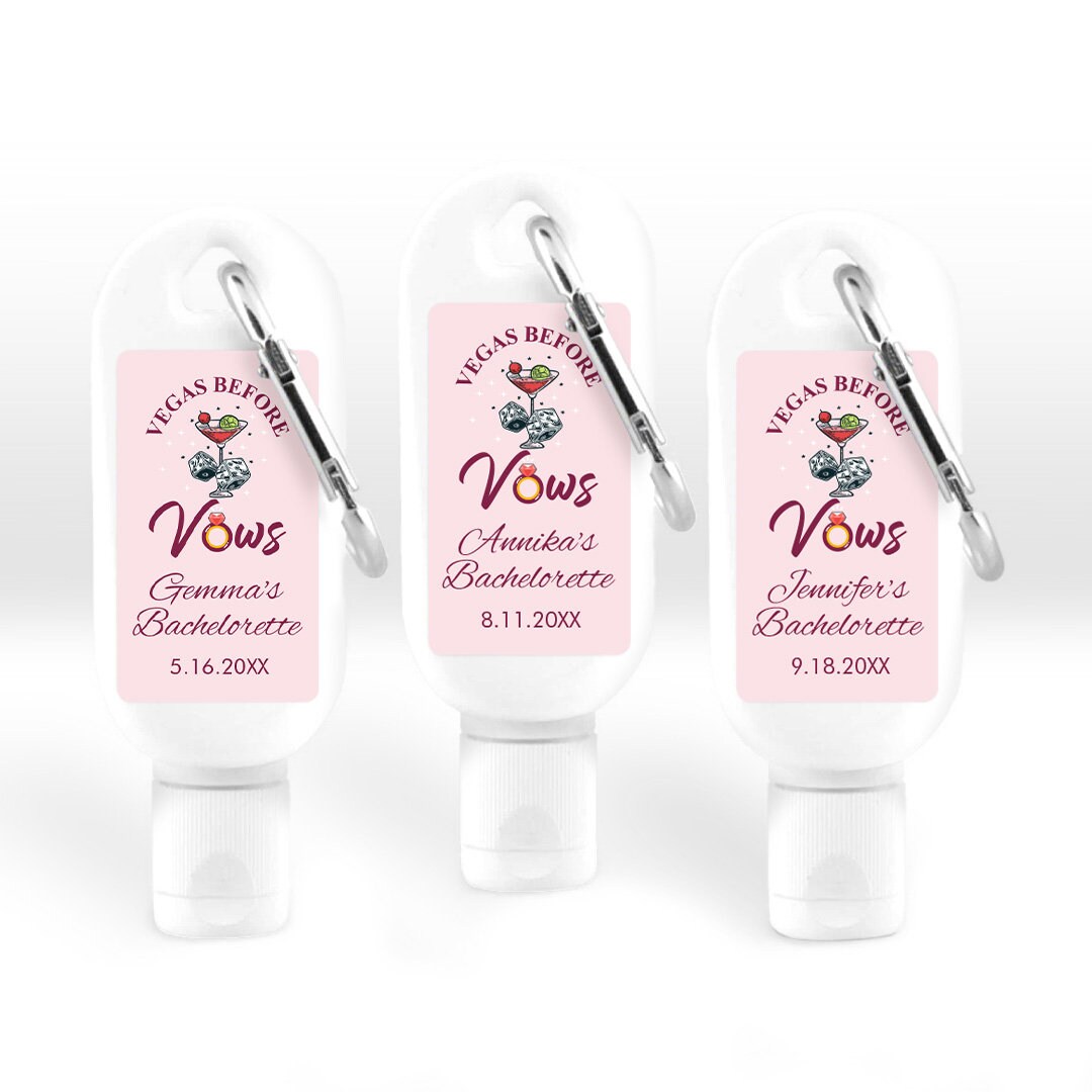 Bachelorette Party Favors, Set of 12, Vegas Before Vows Personalized ...
