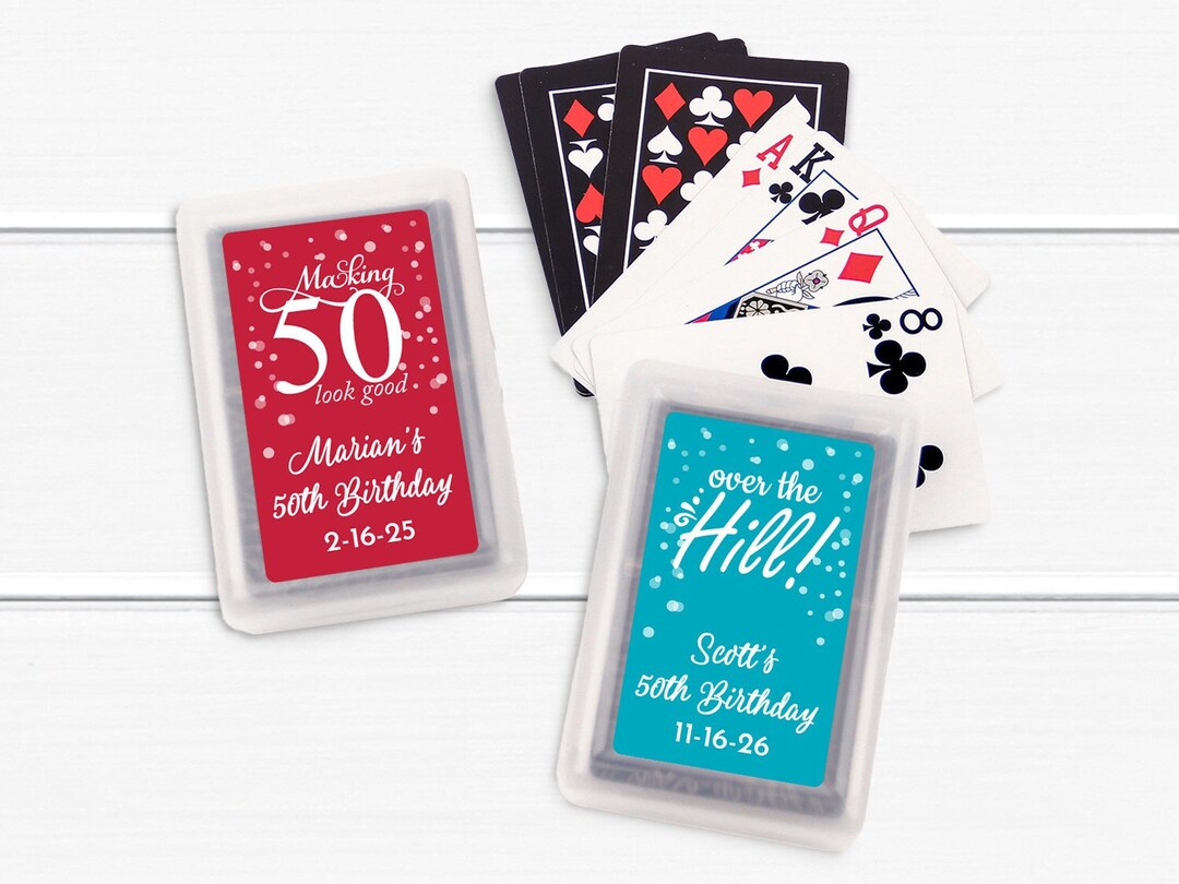 10 Pcs Fiftieth 50th Personalized Playing Cards Playing Cards - Adult ...