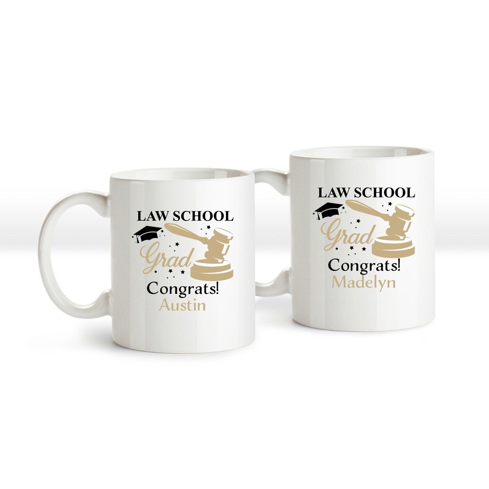 12 Pcs Law School Grad Personalized White Ceramic Coffee Mugs Favors ...
