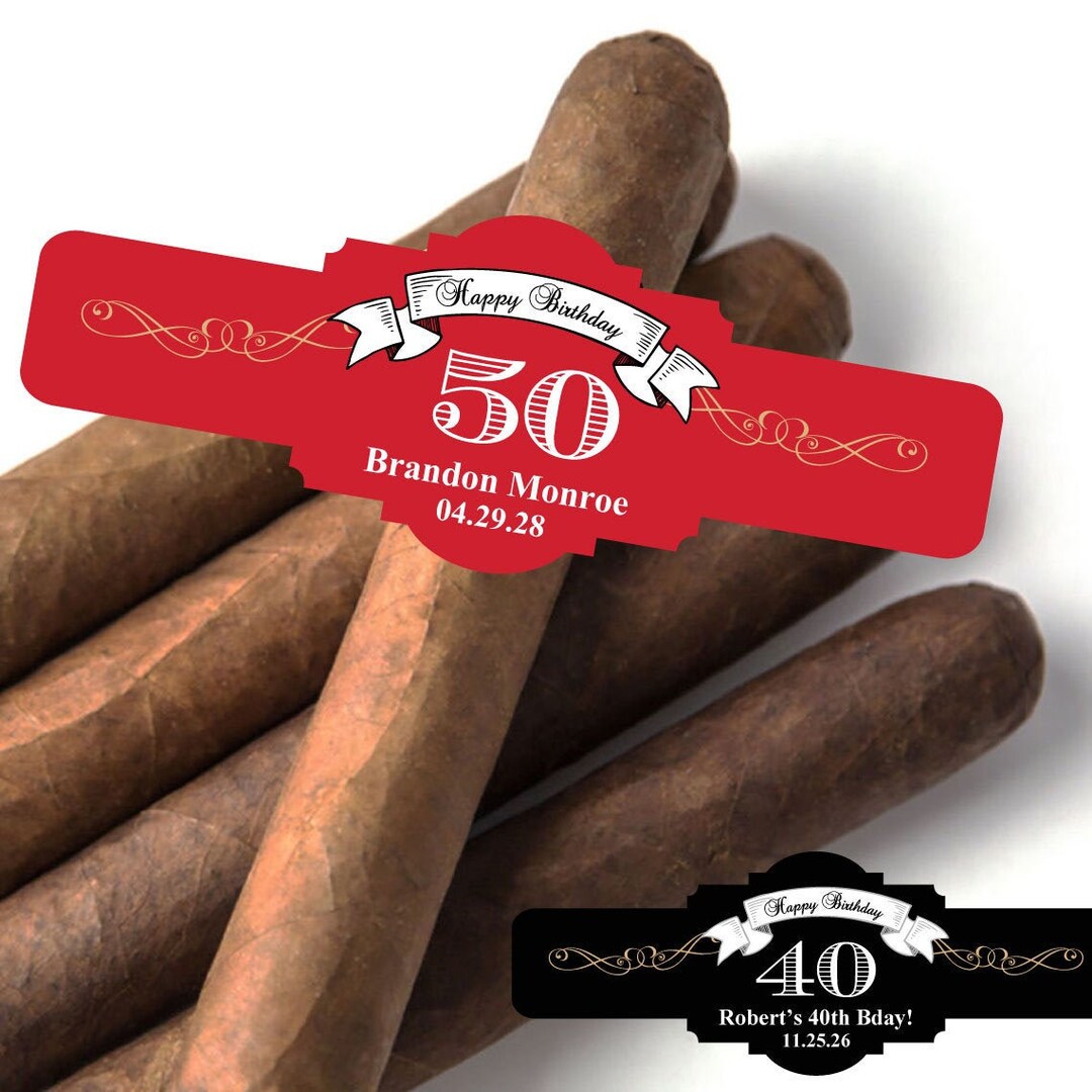 15 PIECES Happy Birthday Cigar Stickers - Custom Personalized Cigar ...
