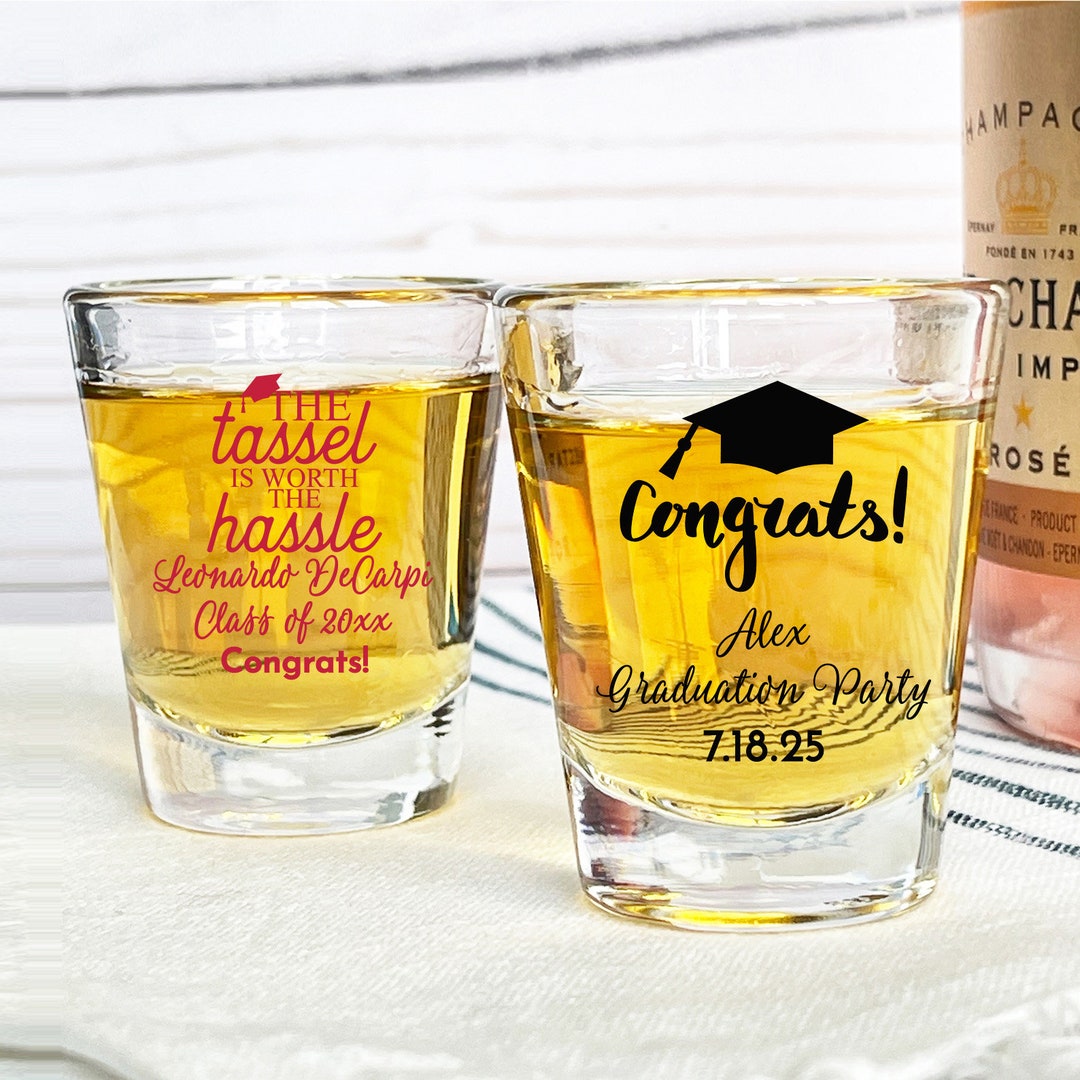 24 Pcs Graduation Personalized Tapered Shot Glasses Graduation - Etsy