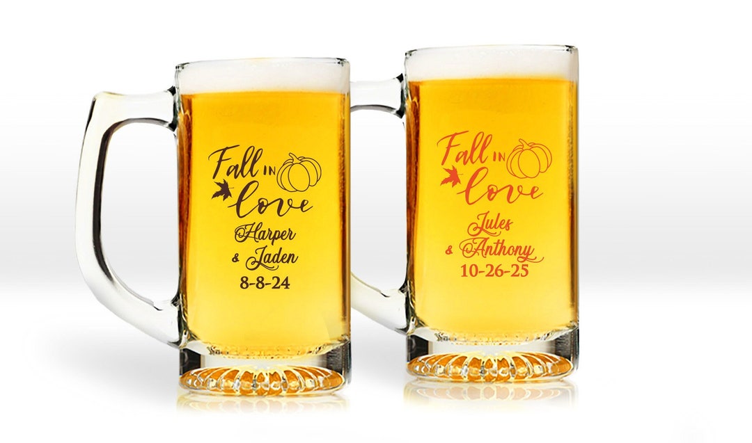 Fall in Love Wedding Favors Personalized Beer Mug - Wedding Favors ...