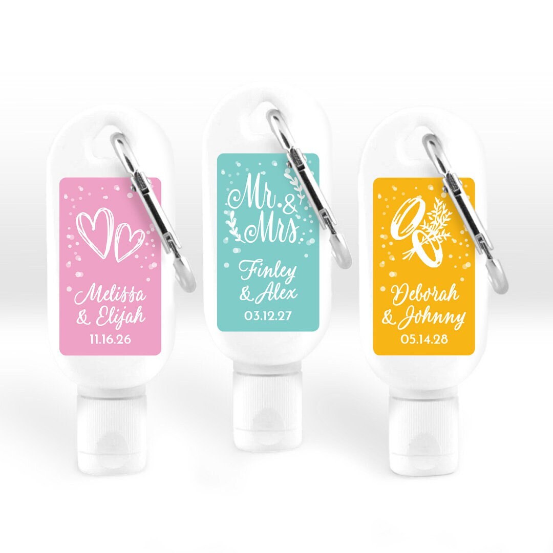 Set of 12 Wedding Personalized Sunscreen With Carabiner, 30ml Sunscreen ...