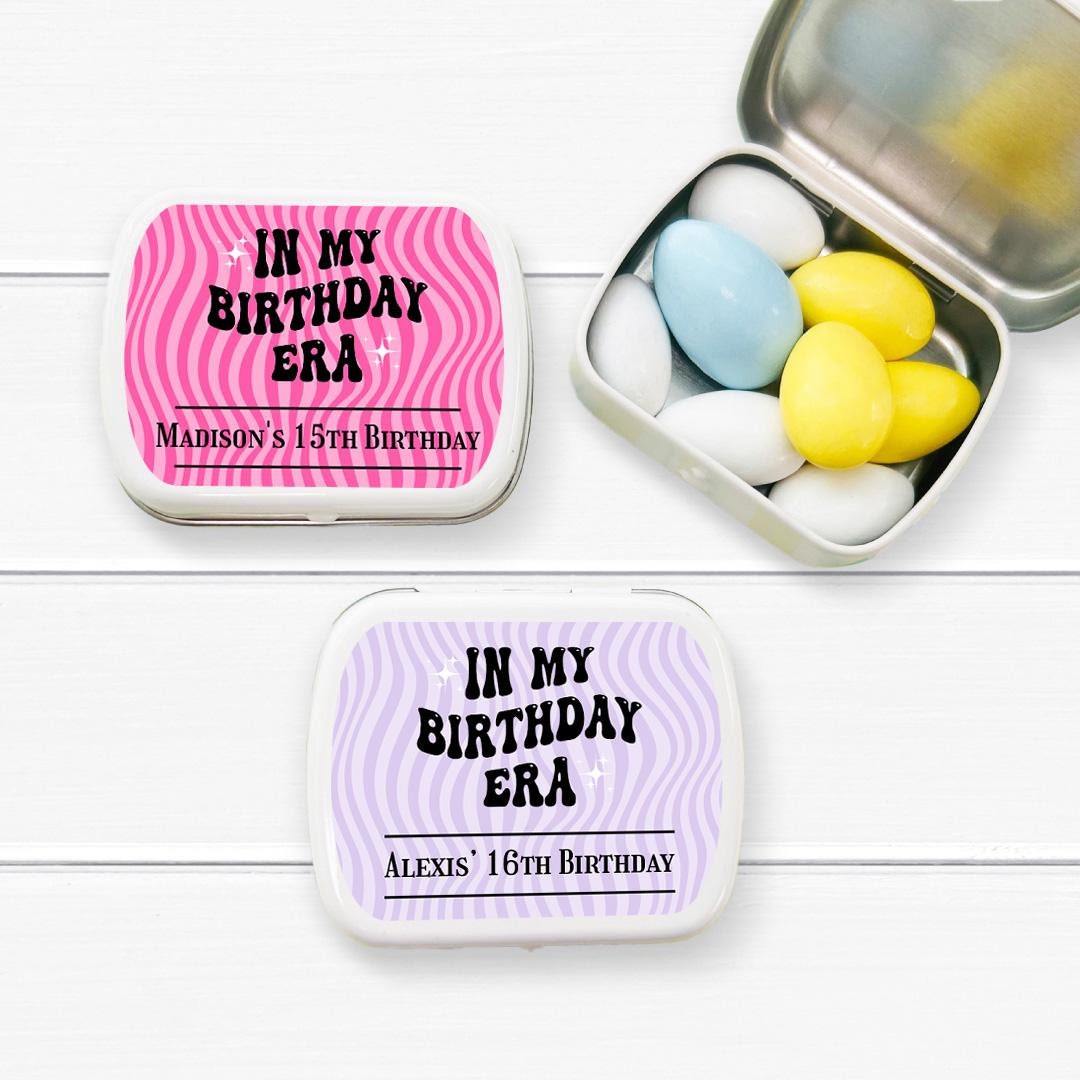 Birthday Favors, Set of 12 in My Birthday Era Personalized Empty Mint ...