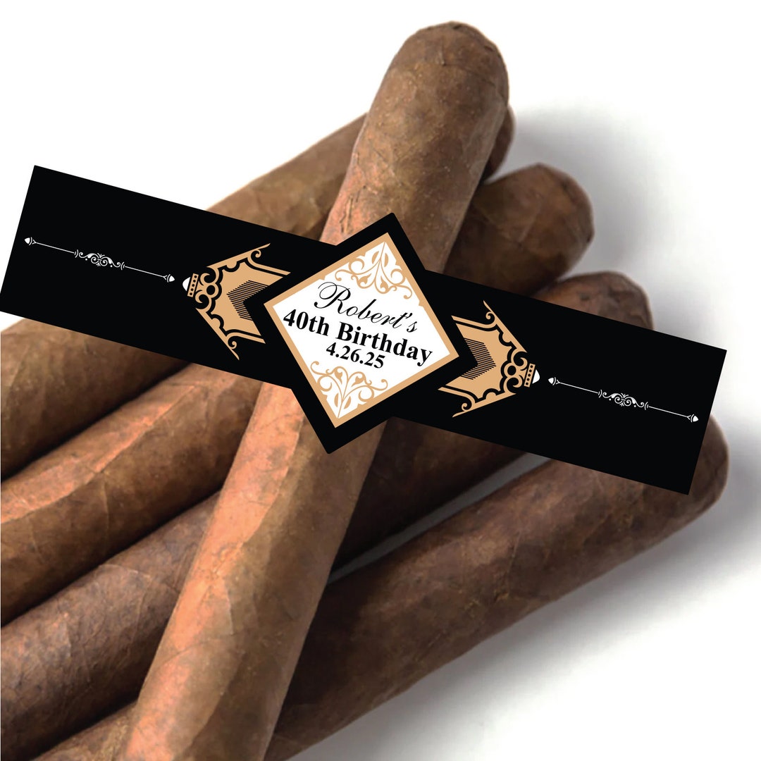 15 PIECES Art Deco Design Design Personalized Cigar Stickers ...