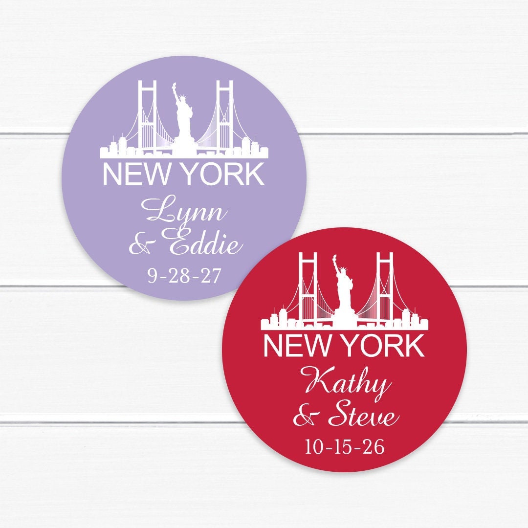 Wedding Labels, 24 Pcs New York Personalized Wedding Labels - NYC New ...