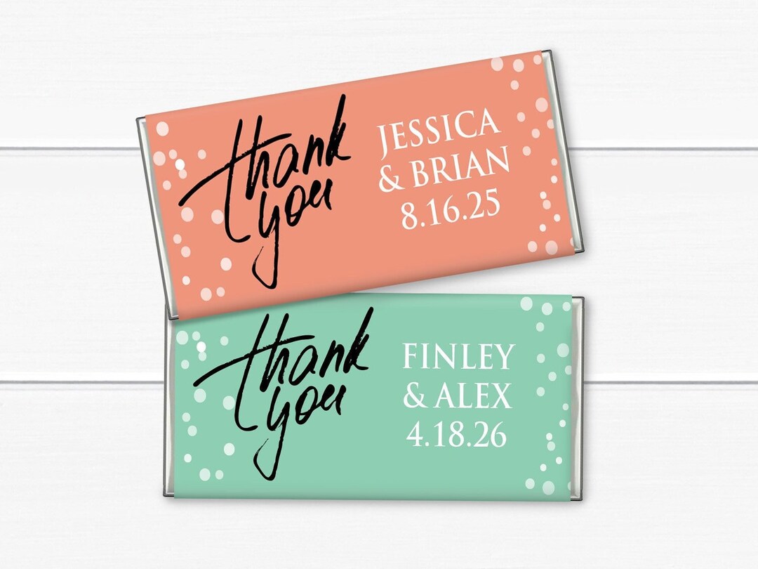 12 Pcs Thank You Personalized Hersheys Chocolate Bar Personalized ...