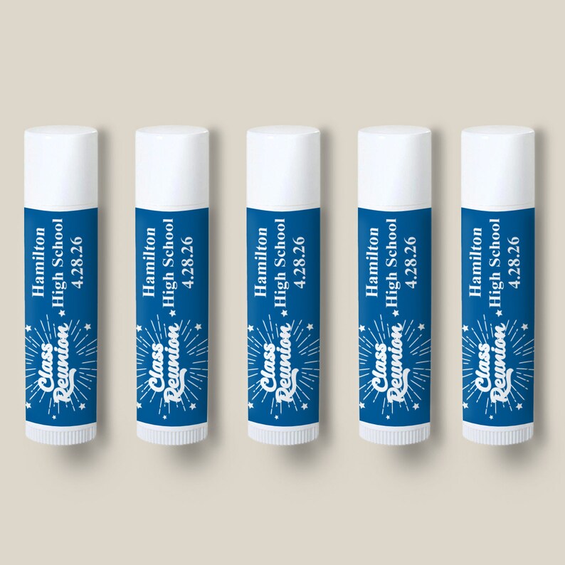 12 Pieces Class Reunion Personalized Tube Lip Balm - Reunion Favors ...