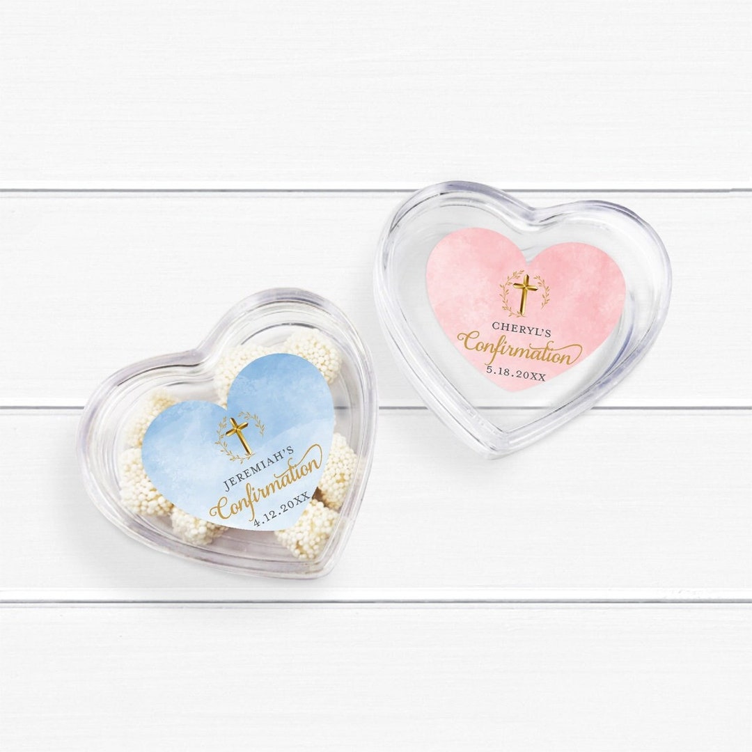 Confirmation Favors, Set of 12, Confirmation Personalized Heart Acrylic ...