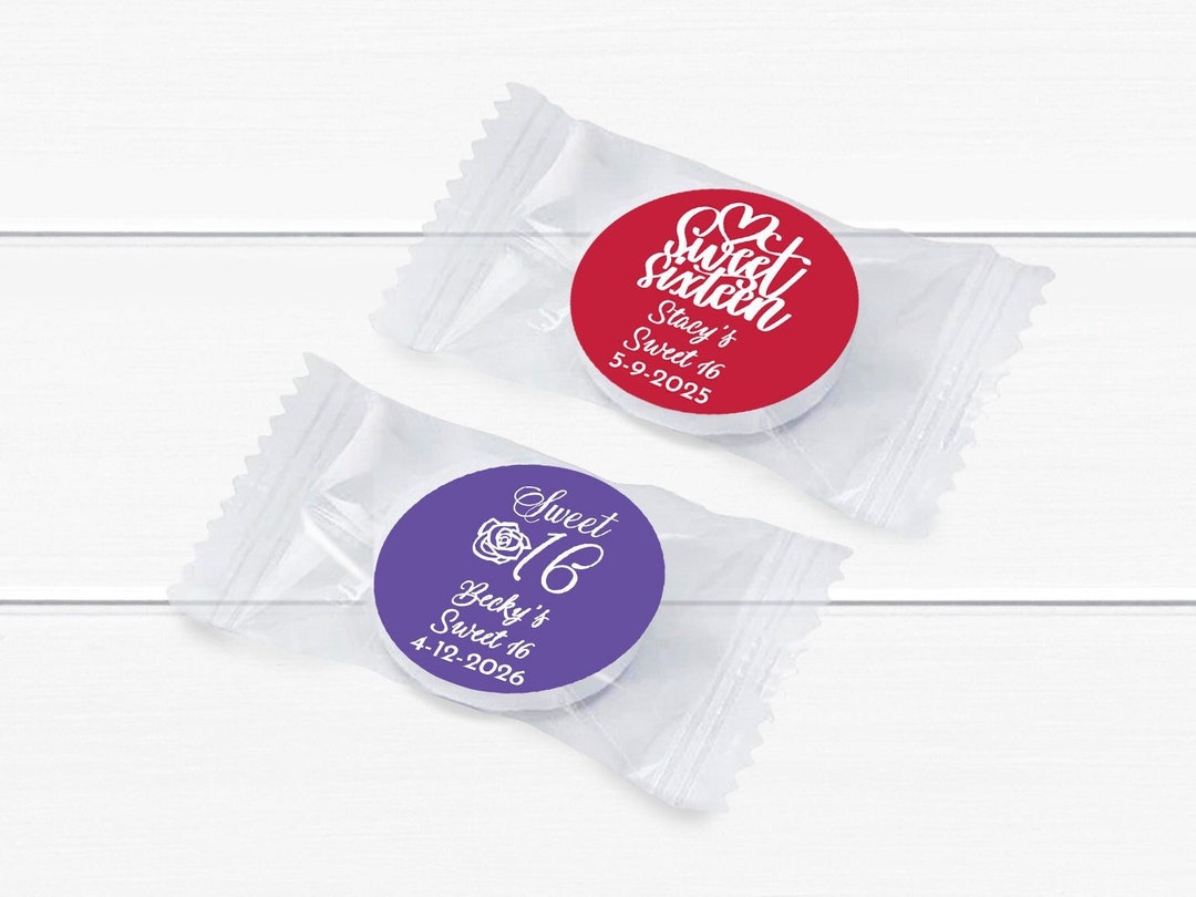 25 Pcs Sweet Sixteen Personalized Life Savers Favors 16th Birthday Life ...