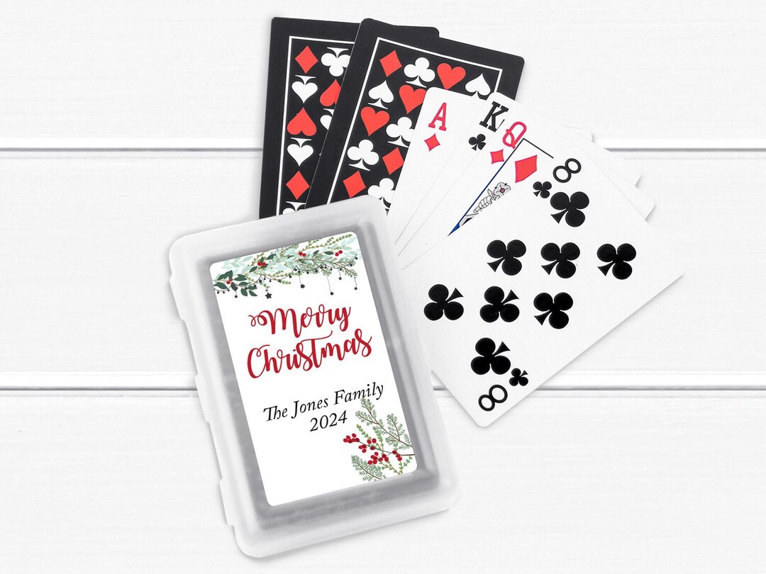 12 Pcs Christmas Holiday Personalized Playing Cards Playing Cards ...