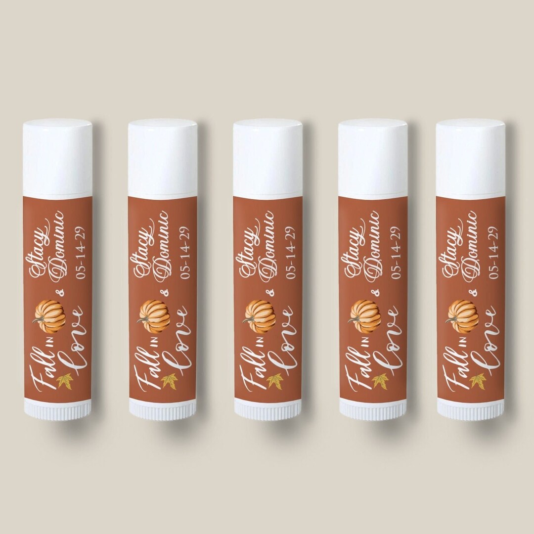 12 Pieces Fall in Love Wedding Personalized Tube Lip Balm - Fall ...