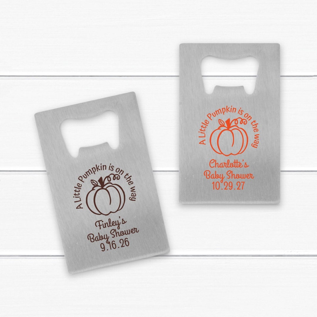 Set of 24 A Little Pumpkin is on the Way Personalized Silver Credit ...