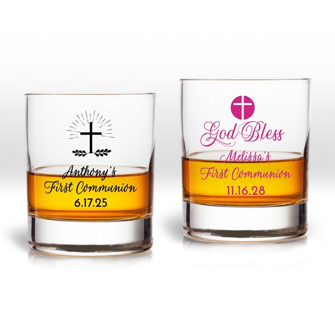 Set of 24 Holy Communion Designs Personalized Whiskey Rocks Glass (10oz ...