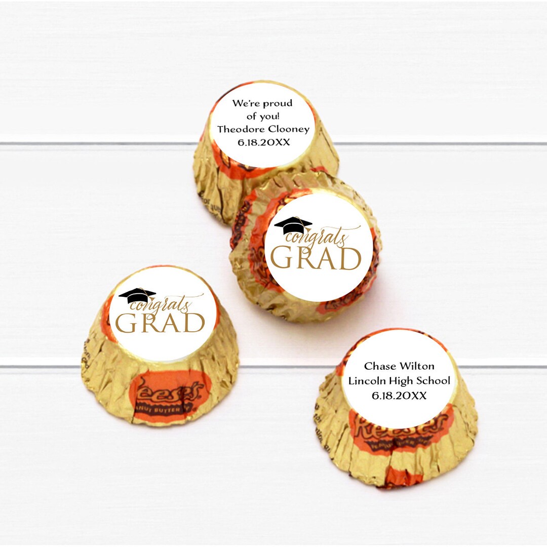 50 Pieces Congrats Grad Personalized Reese Chocolate Favors ...