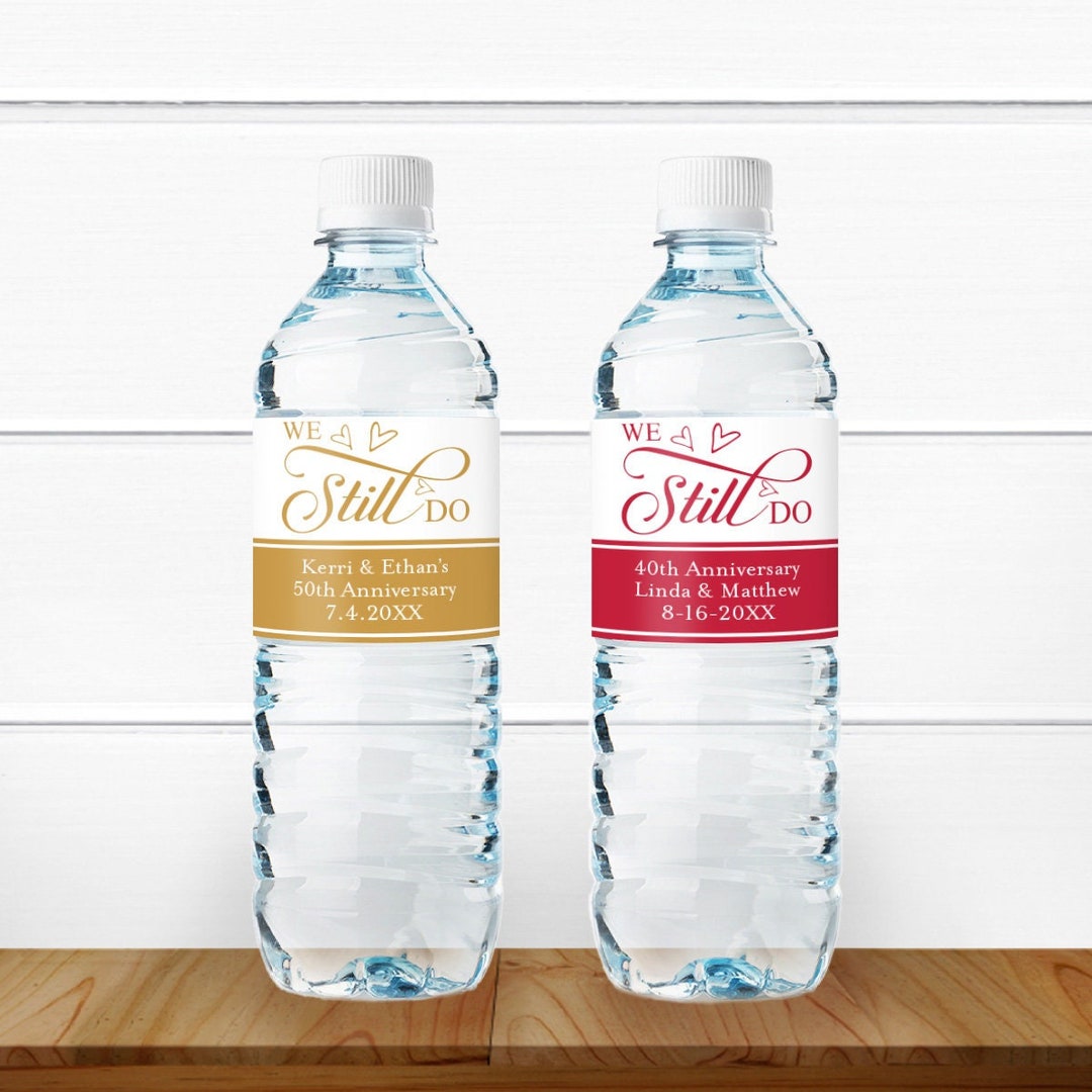 Anniversary Favors, Set of 15, We Still Do Personalized Water Bottle ...