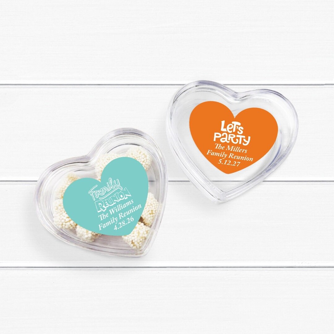 Family Reunion Favors, Set of 12, Family Reunion Personalized Heart ...