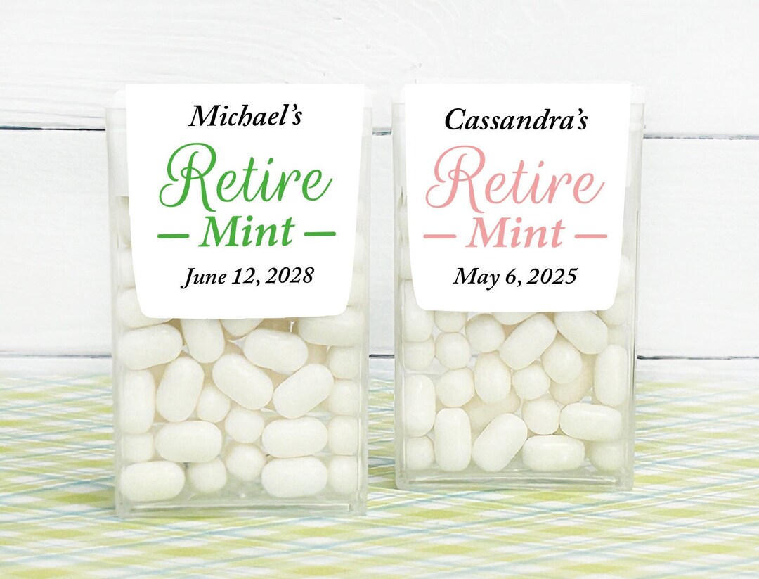 Retire Mint Bulk Set of 12 Personalized Tic Tacs Mint Candy Retirement ...