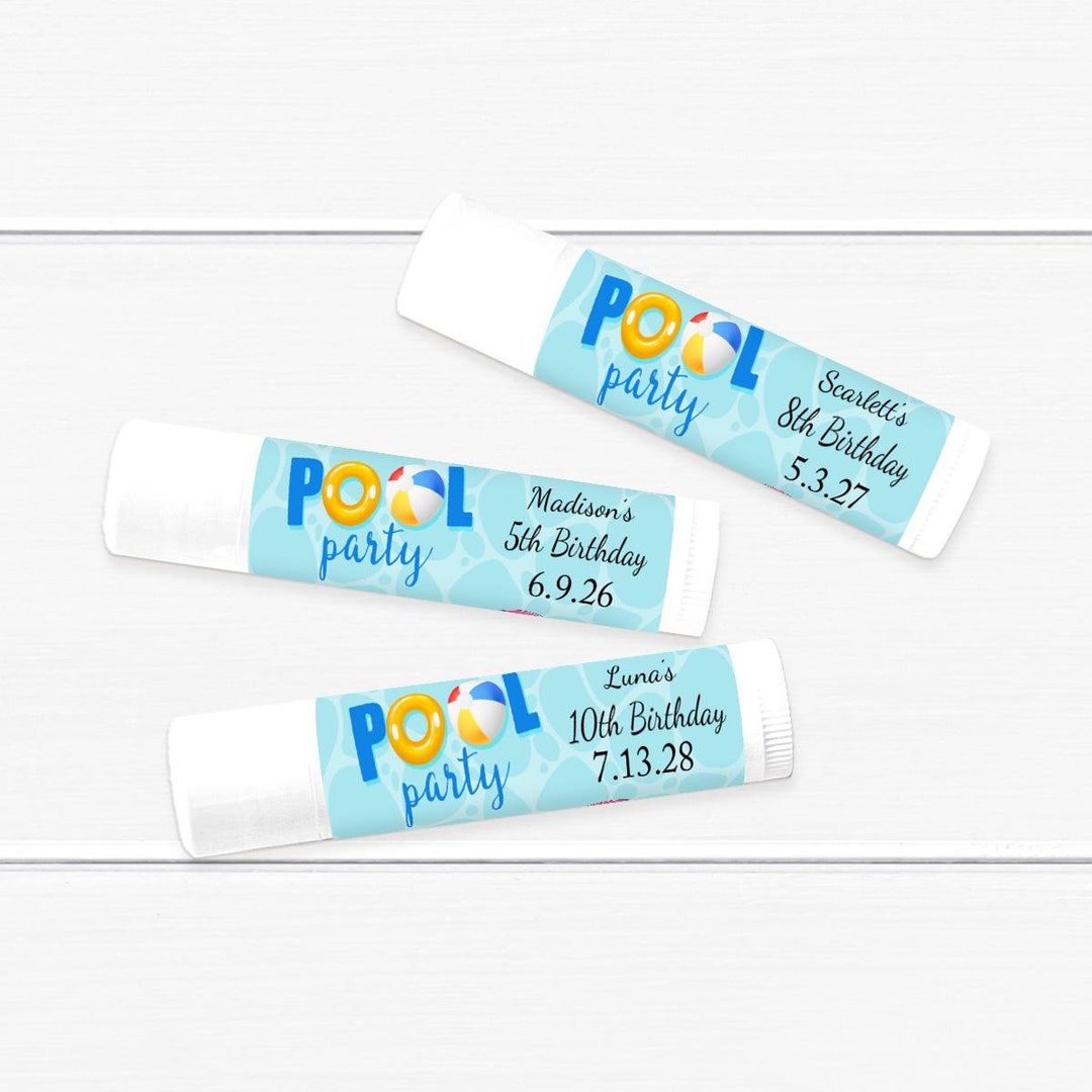 Kids Pool Birthday Favors, Set of 12, Pool Birthday Party Personalized ...