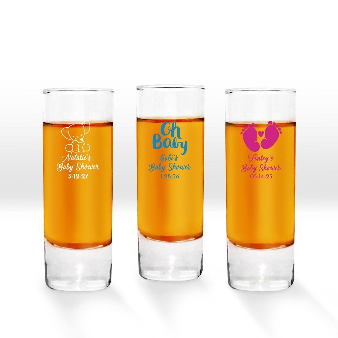 Baby Shower Personalized Tall Shooter Glass Favors Baby Shower Tall ...