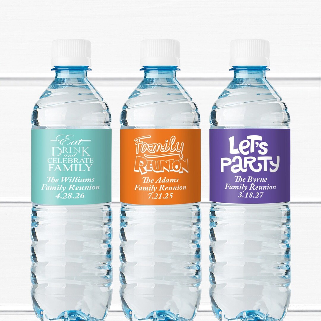 Set of 15 Family Reunion Personalized Water Bottle Labels, Reunion ...