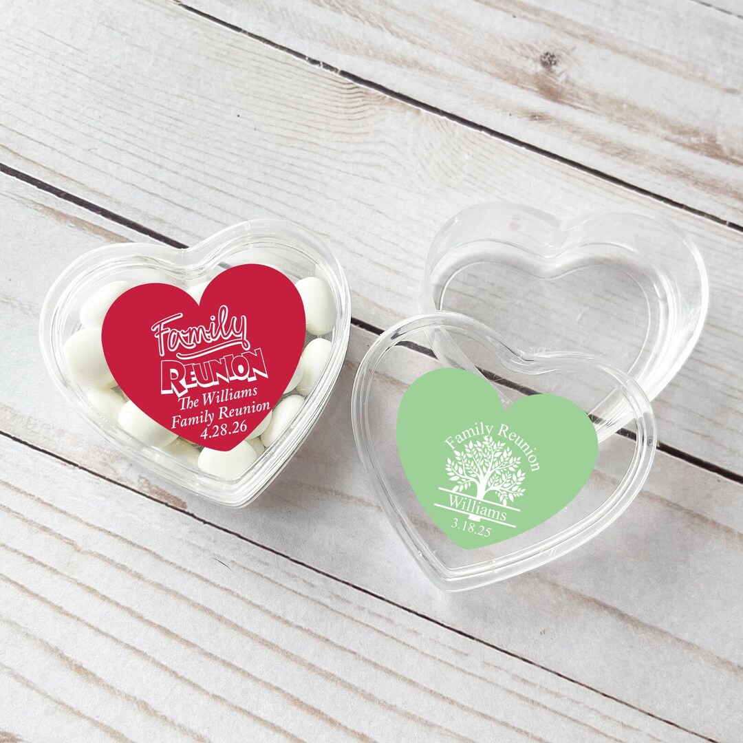 12 Pcs Family Reunion Personalized Heart Acrylic Favors - Family or ...