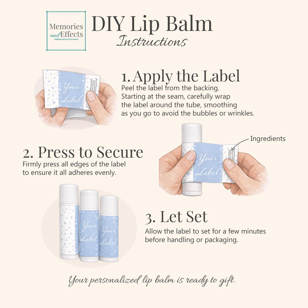 12 Pcs Snowflakes Winter Style Personalized Tube Lip Balm Favors ...