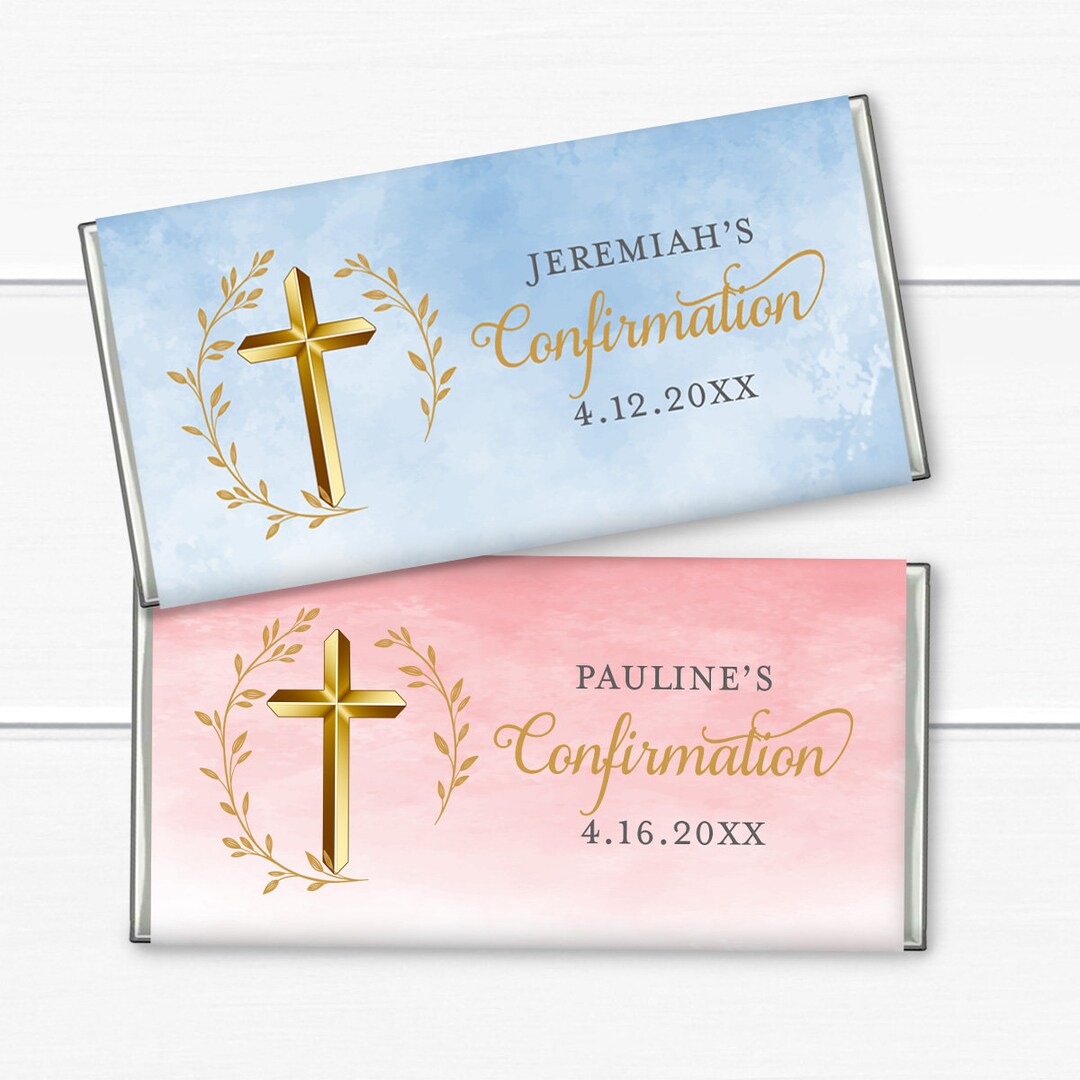 Confirmation Favors, 12 Pcs Confirmation Personalized Hershey's Milk ...