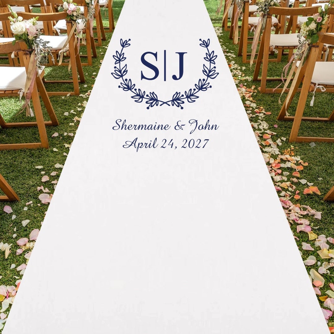 Custom Personalized Aisle Runner Wedding Aisle Runner MAE99C/ENT Plain ...