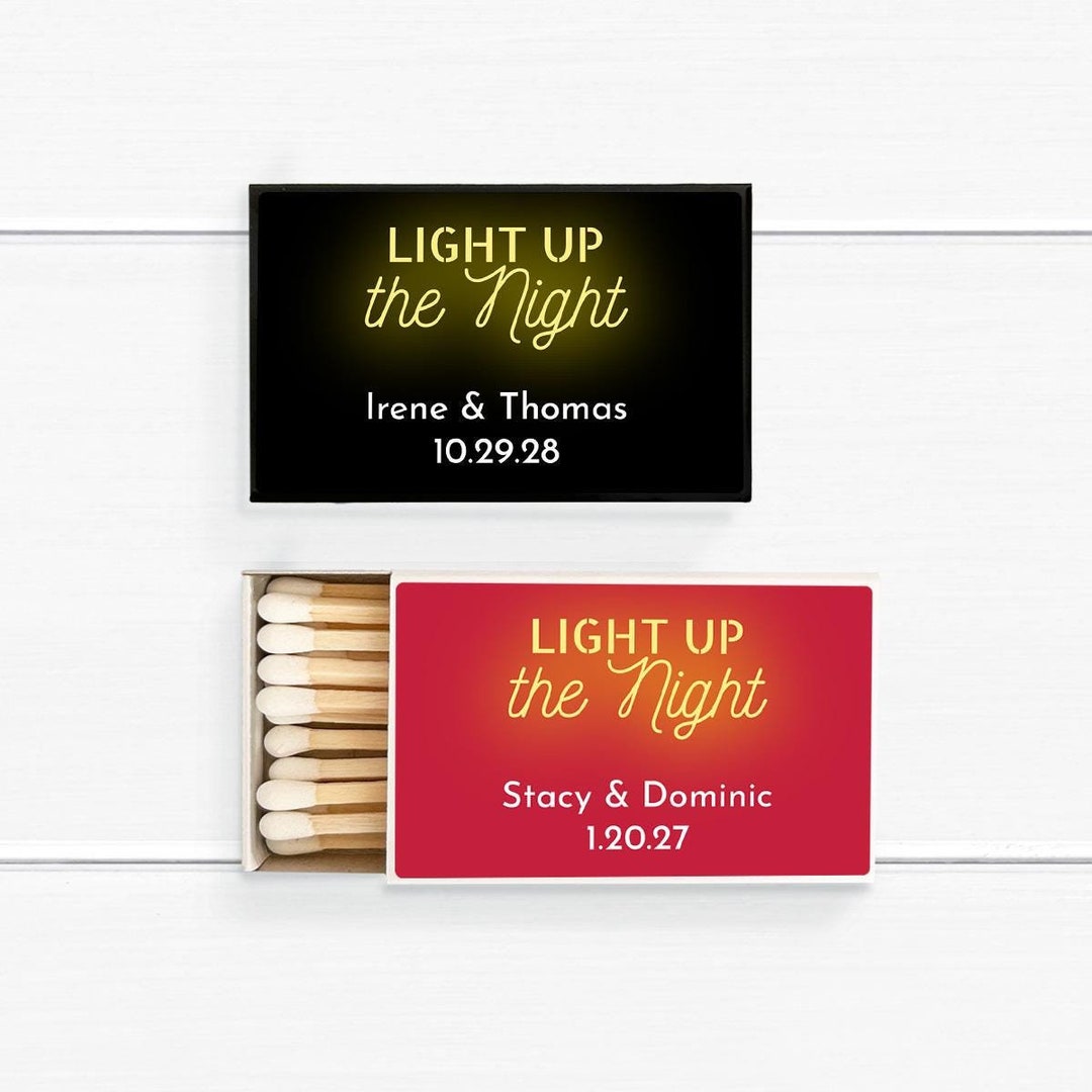 Wedding BULK Matches Set of 50, Light up the Night Personalized Matches ...