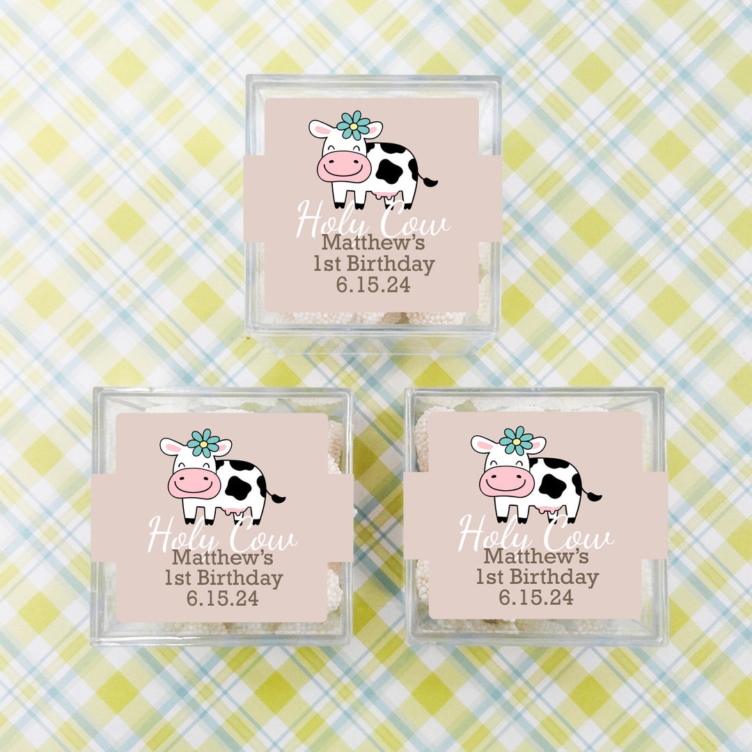 Holy Cow Birthday 10 Pieces Personalized Square Acrylic Favors - MAE127 ...