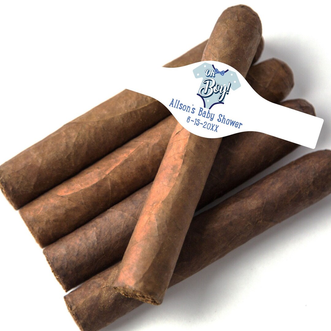 Set of 15 Oh Boy Baby Shower Personalized Cigar Labels (stickers Only ...