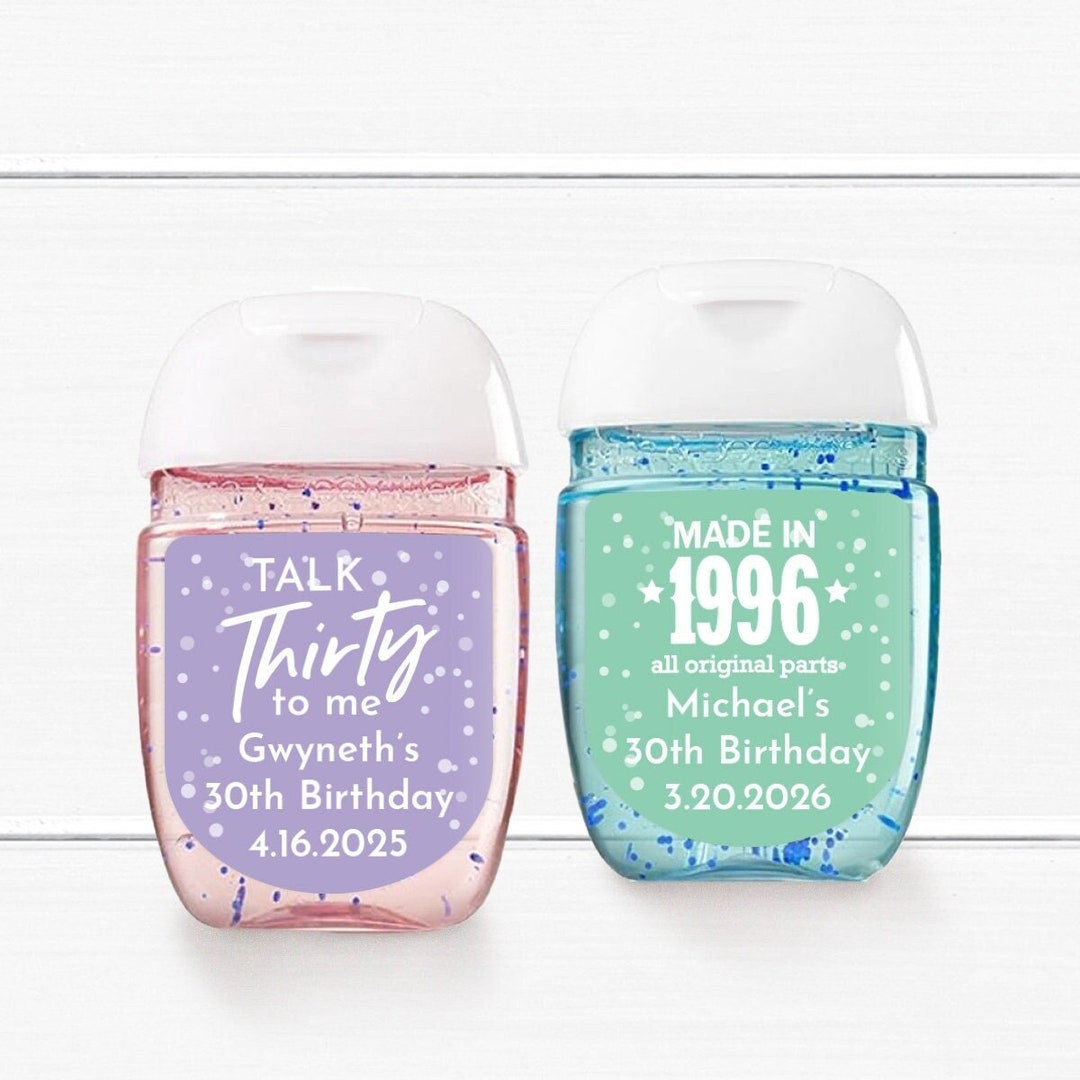 Thirtieth 30th Birthday Bulk Set of 12 Mini Personalized Birthday ...