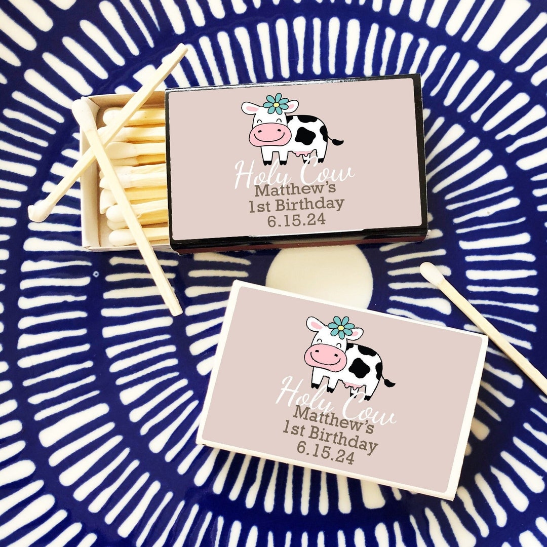 Birthday BULK Matches Set of 50, Holy Cow Personalized Birthday Matches ...