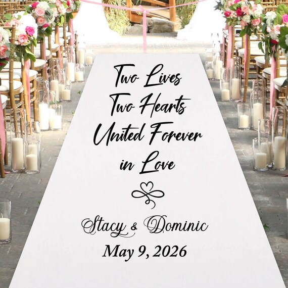 Custom Two Lives Two Hearts United Forever in Love | Etsy