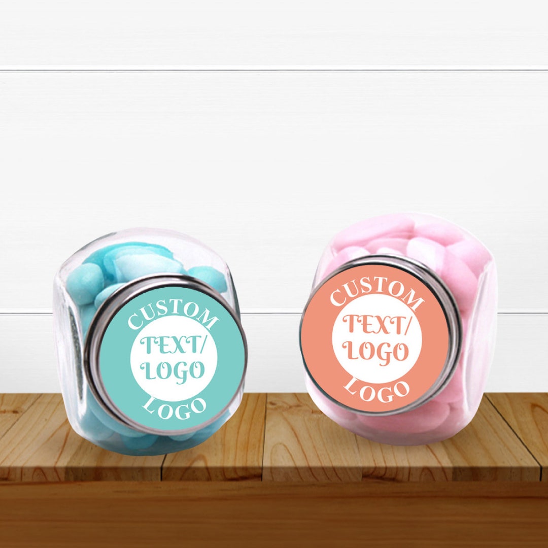 Set of 12 Logo Personalized Mini Candy Jar, Affordable Corporate Party ...