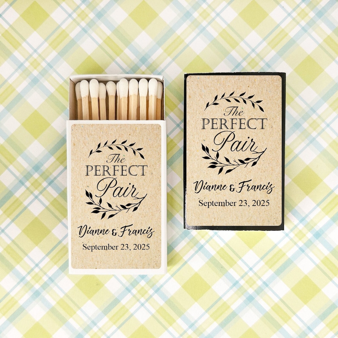 Wedding BULK Matches Set of 50, the Perfect Pair Personalized Matches ...