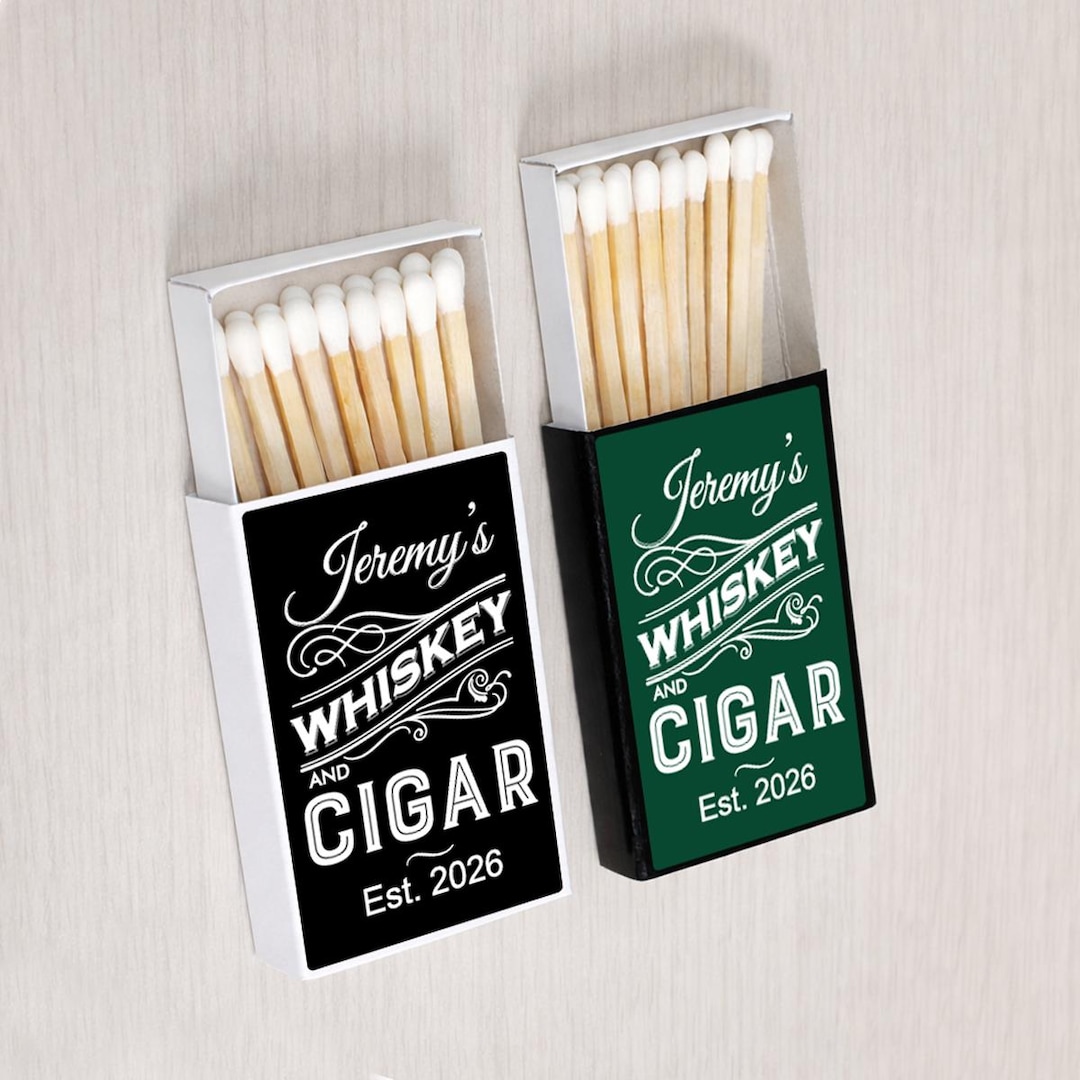 BULK Matches Set of 50, Whiskey and Cigar Personalized Matches ...